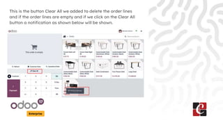 How to Clear/delete All Order Lines in Odoo 17 POS | PPT