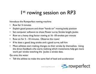How to coach rowing and sculling using Rowperfect | PDF