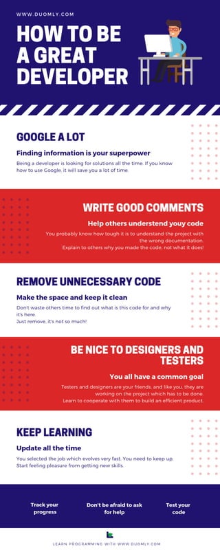 How to be a great programmer - tips by www.duomly.com