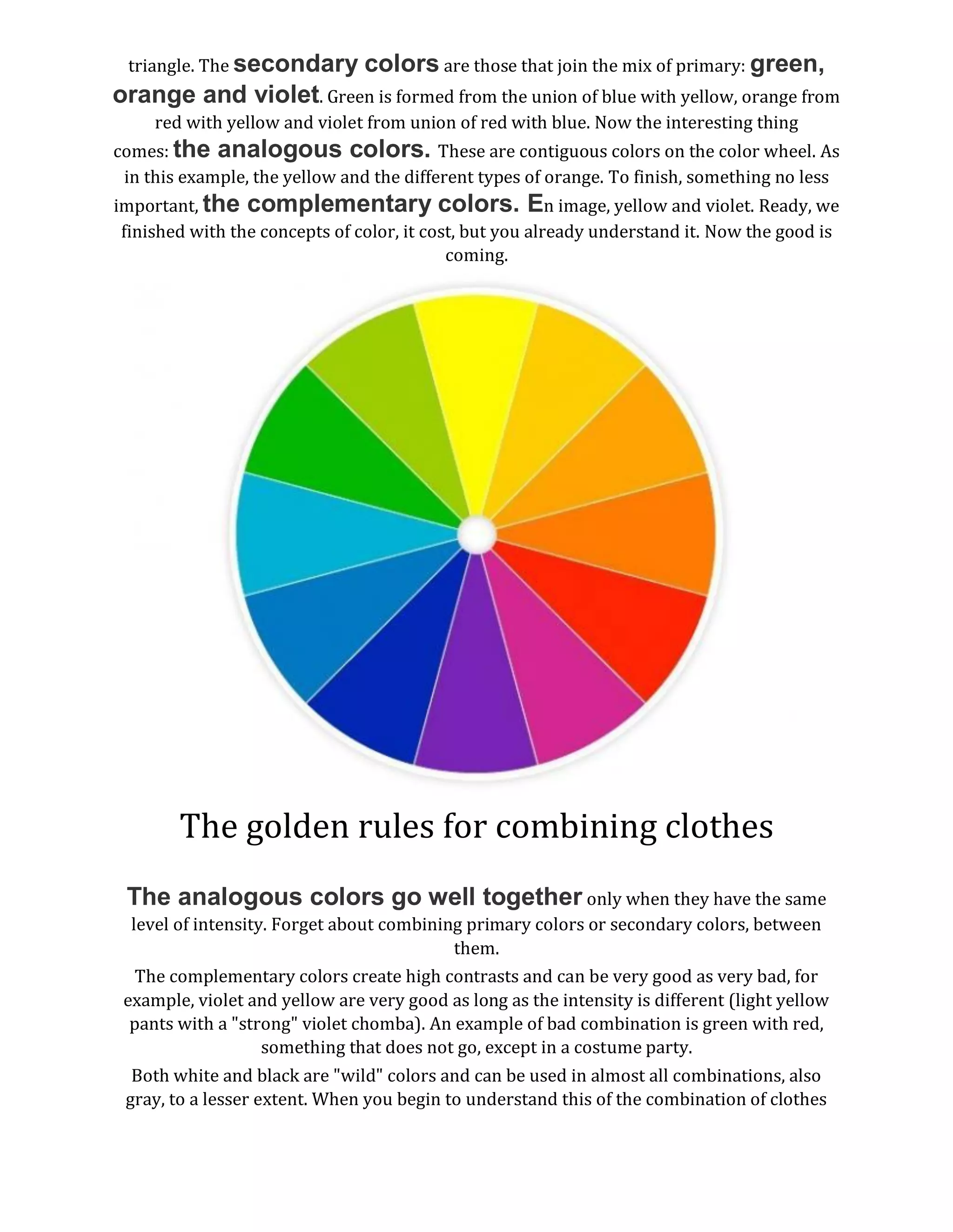 How to combine colors in men's clothing | PDF