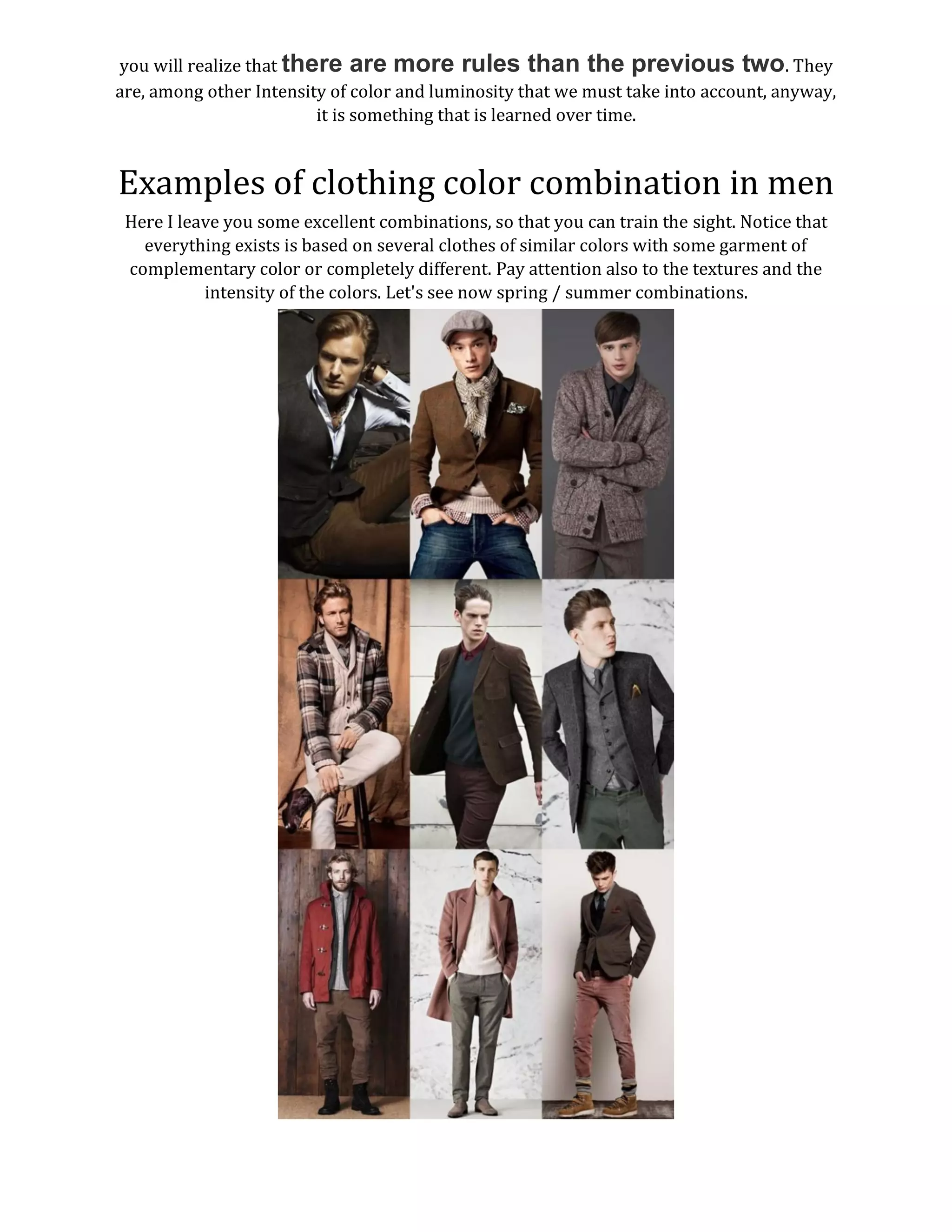 How to combine colors in men's clothing | PDF