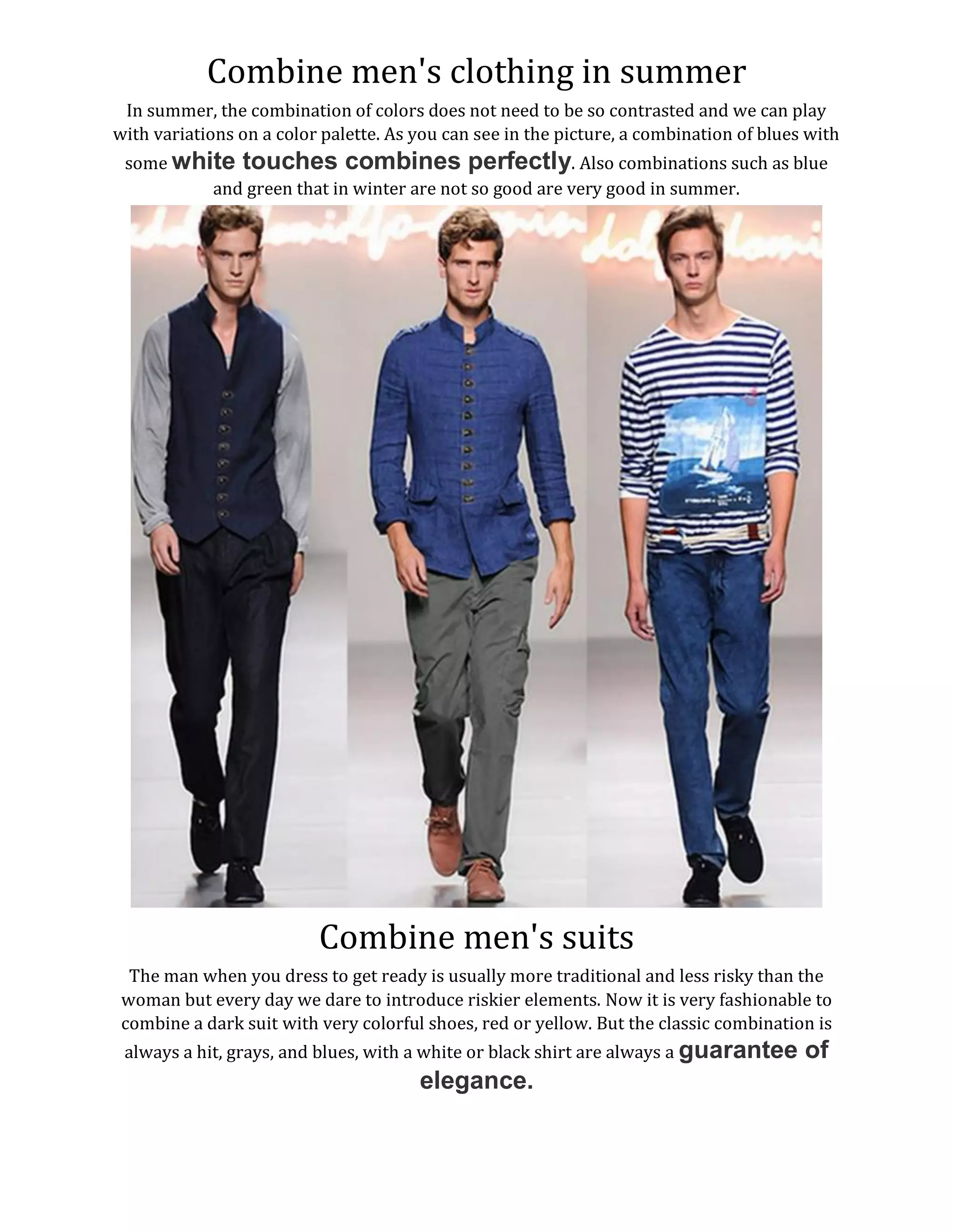 How to combine colors in men's clothing | PDF