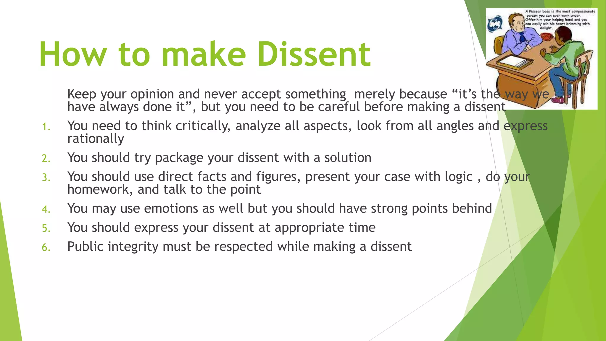 How to communicate dissent at work | PPT