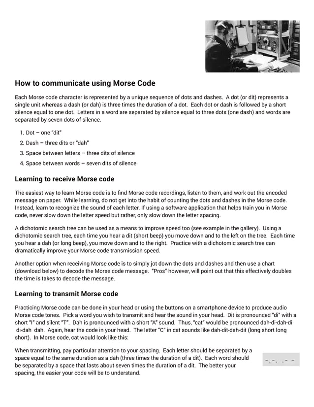 How to communicate with morse code | PDF