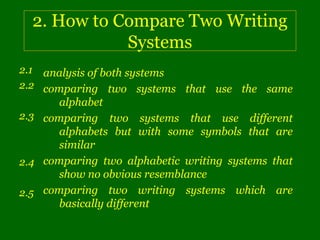 How to compare 2 writing systems | PDF