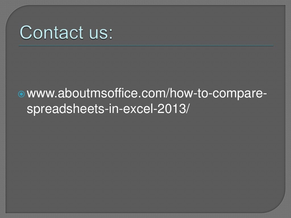 how-to-compare-spreadsheets-in-excel-2013