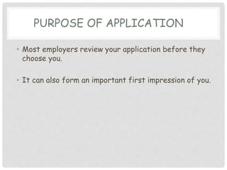 How to complete a job application | PPTX