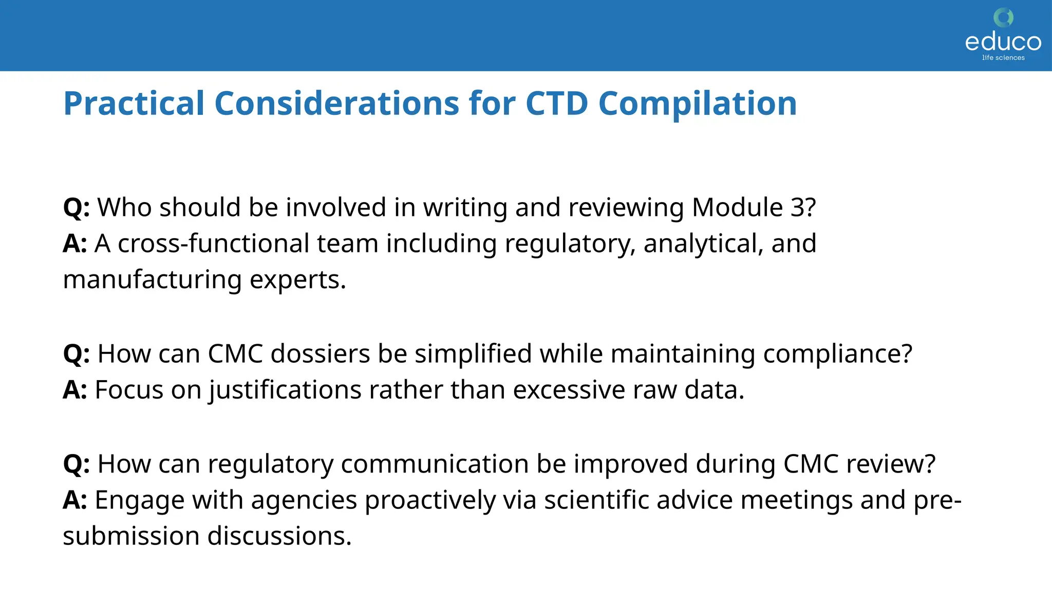 How to Complete CTD Module 3 - CMC Regulatory Q&A | PPTX