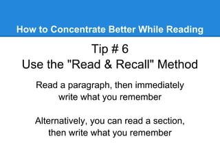 Speed Reading: How to Concentrate Better While Reading | PDF