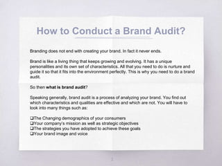 How to Conduct a Brand Audit? Learn Through Process and Examples | PPT