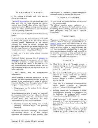 How to conduct abstract screening for systematic review – Pubrica | PDF