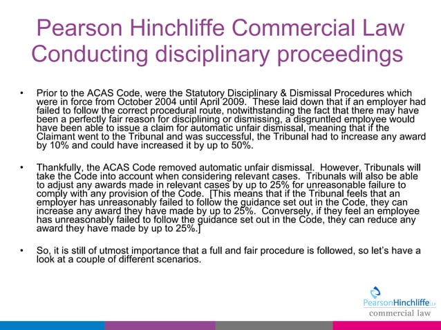 How to Conduct a Disciplinary Hearing. Referencing the ACAS Code of ...