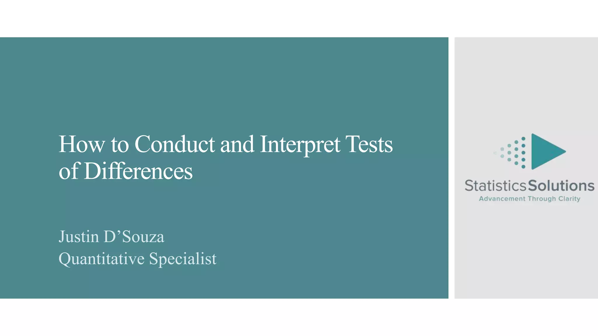 How to Conduct and Interpret Tests of Differences | PPT