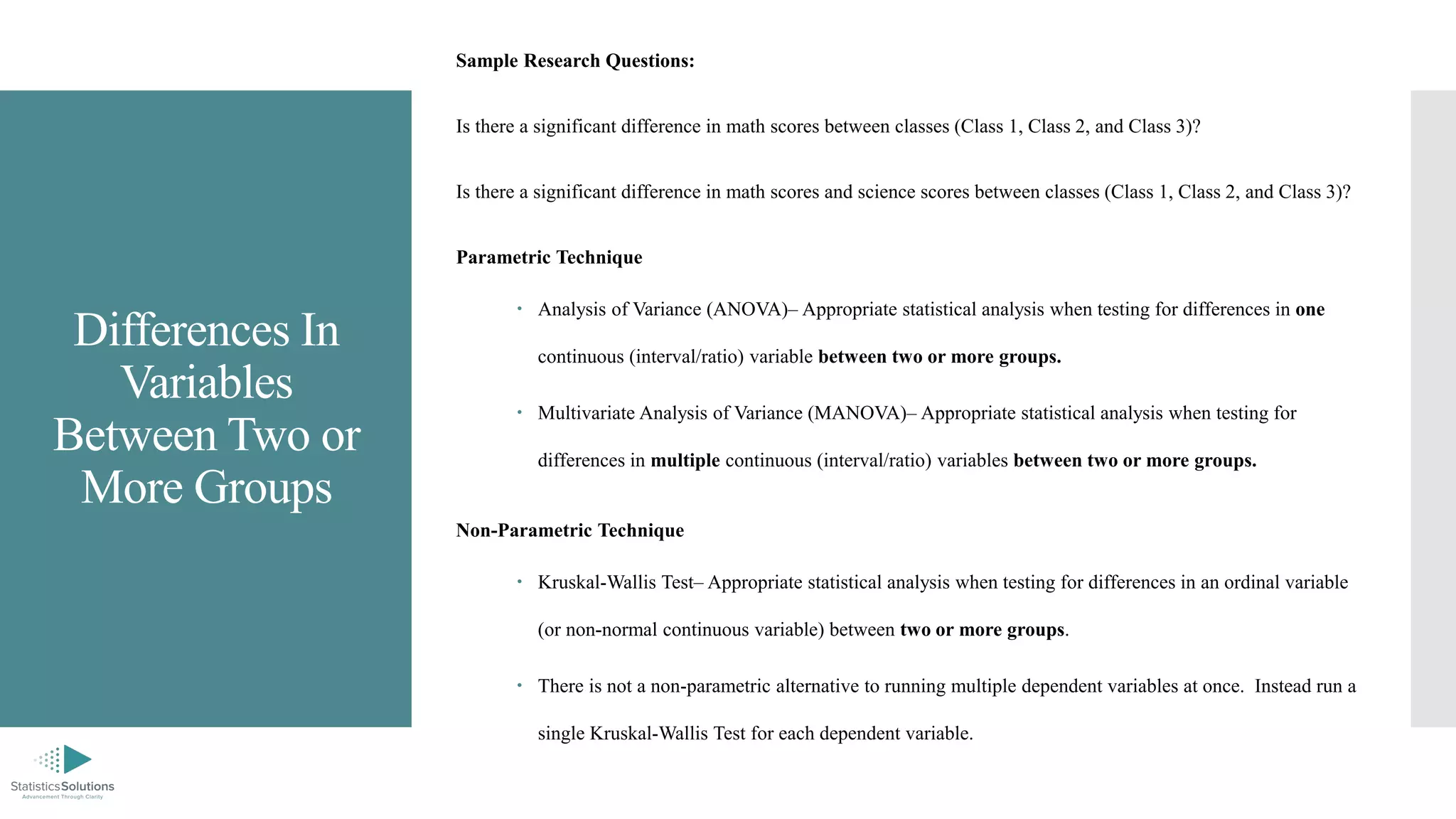 How to Conduct and Interpret Tests of Differences | PPTX