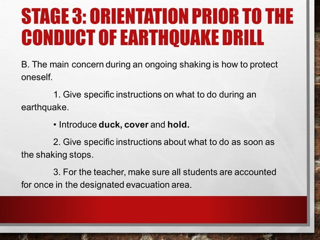 How to conduct an earthquake drill in school.pdf | Secondary Education ...