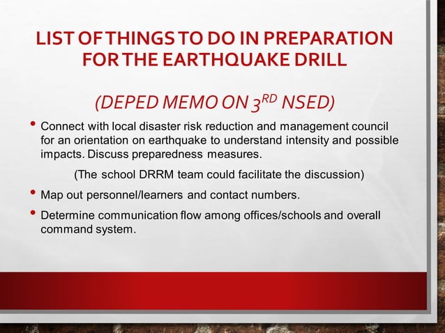 How to conduct an earthquake drill in school.pdf | Secondary Education ...