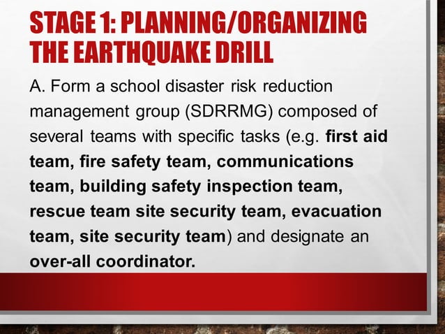 How to conduct an earthquake drill in school.pdf | Secondary Education ...