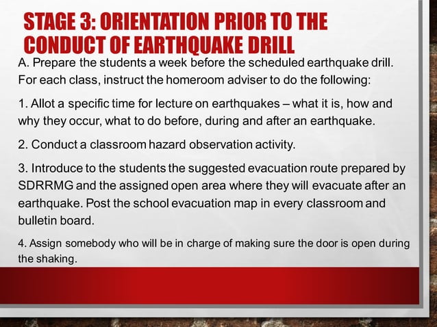 How to conduct an earthquake drill in school.pdf | Secondary Education ...