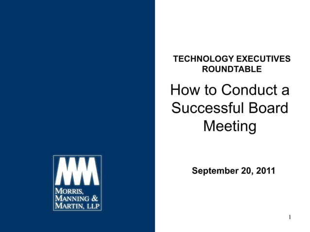 How to conduct a successful board meeting | PPT