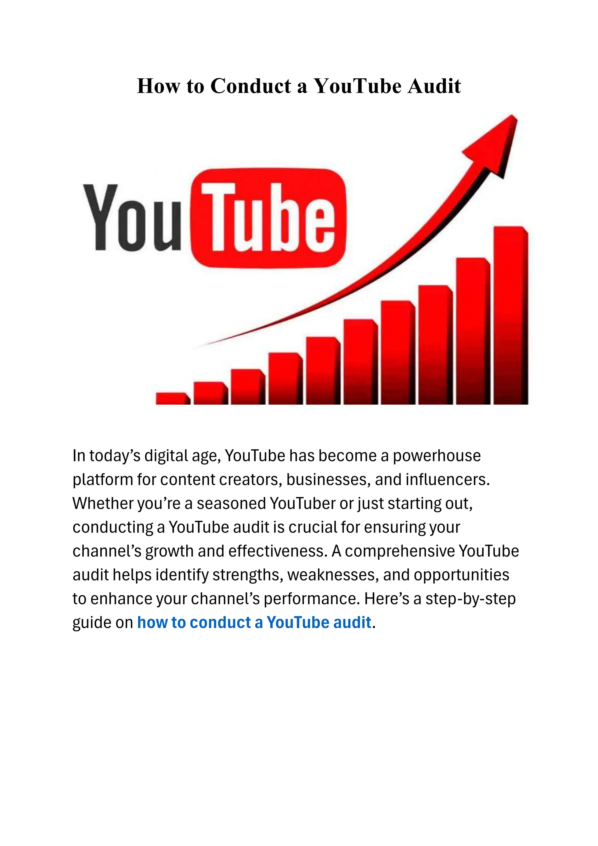How to Conduct a YouTube Audit from Famups | PDF