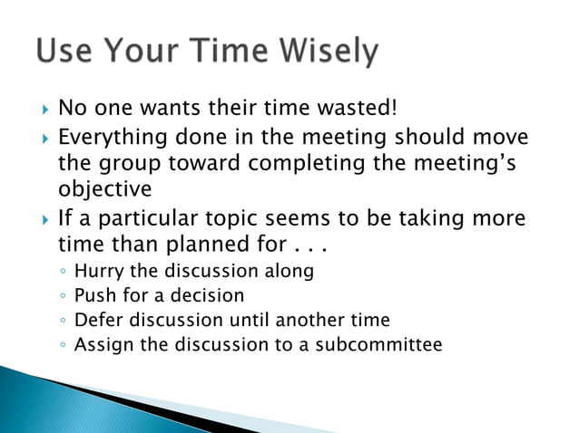 How to conduct effective meetings | PPTX