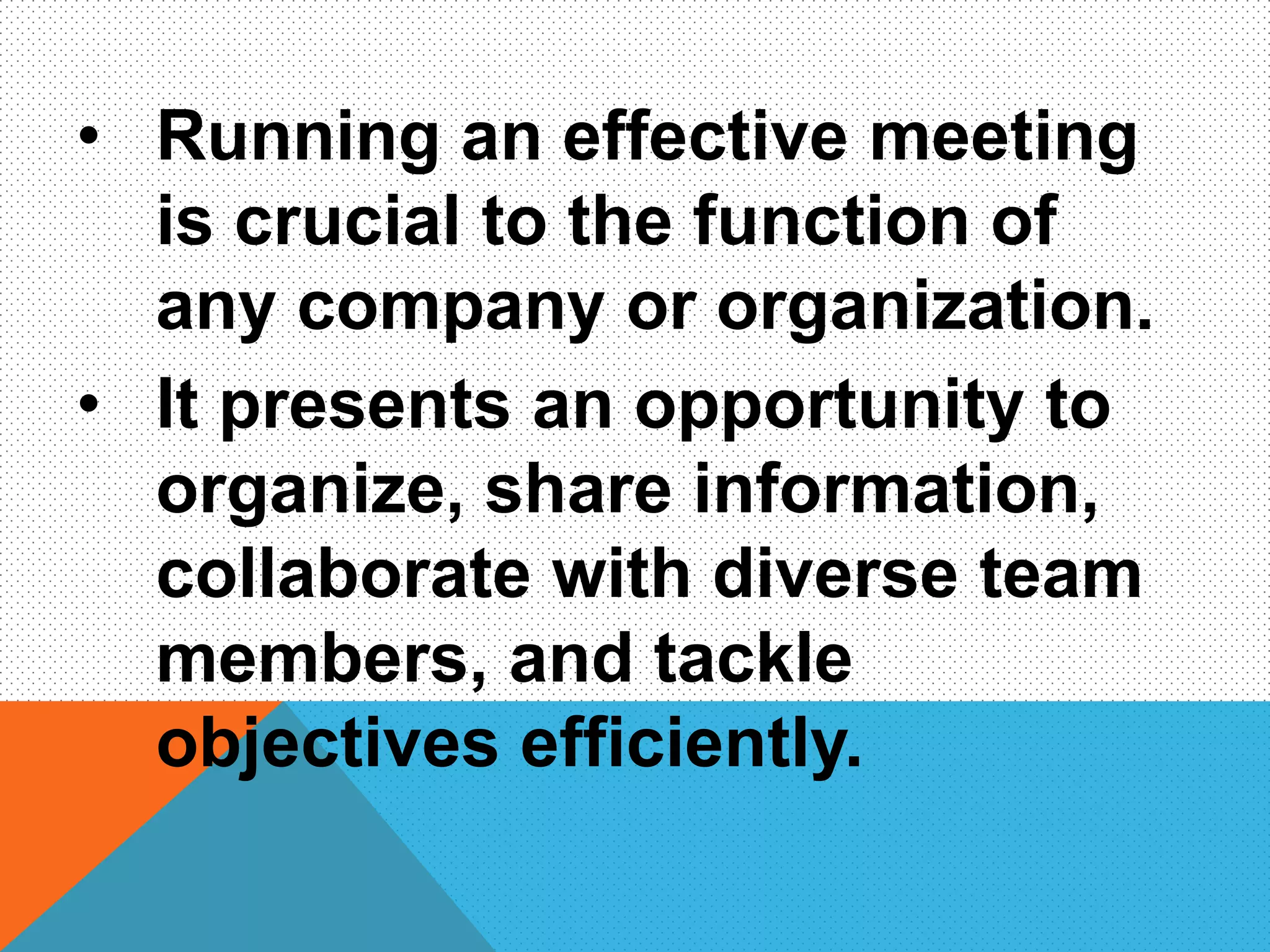 How to conduct effective meetings | PPTX