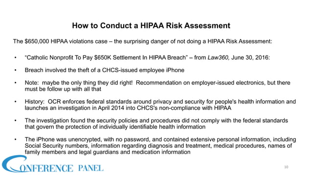 HIPAA Compliance Made Easy: Conducting a Risk Assessment | PDF
