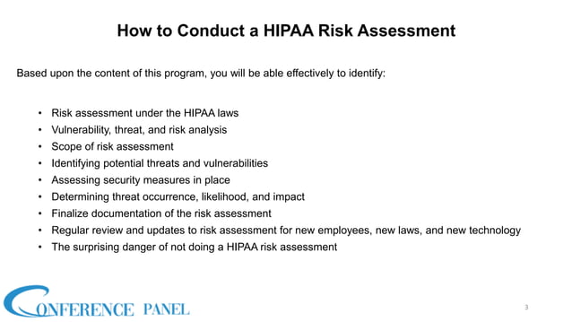 HIPAA Compliance Made Easy: Conducting a Risk Assessment | PDF