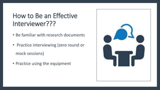 How to conduct in depth interview | PPTX