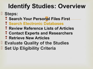 How to conduct meta analysis | PPT