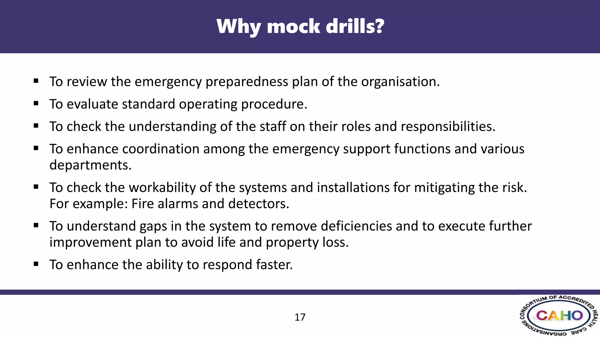 Mock Drills in Hospitals- How to conduct mock drills? | PPTX
