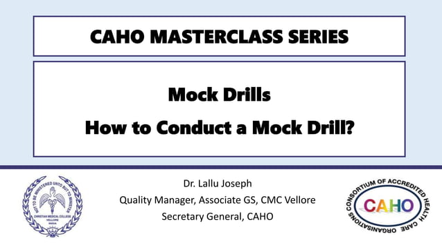 Mock Drills in Hospitals- How to conduct mock drills? | PPTX | First ...