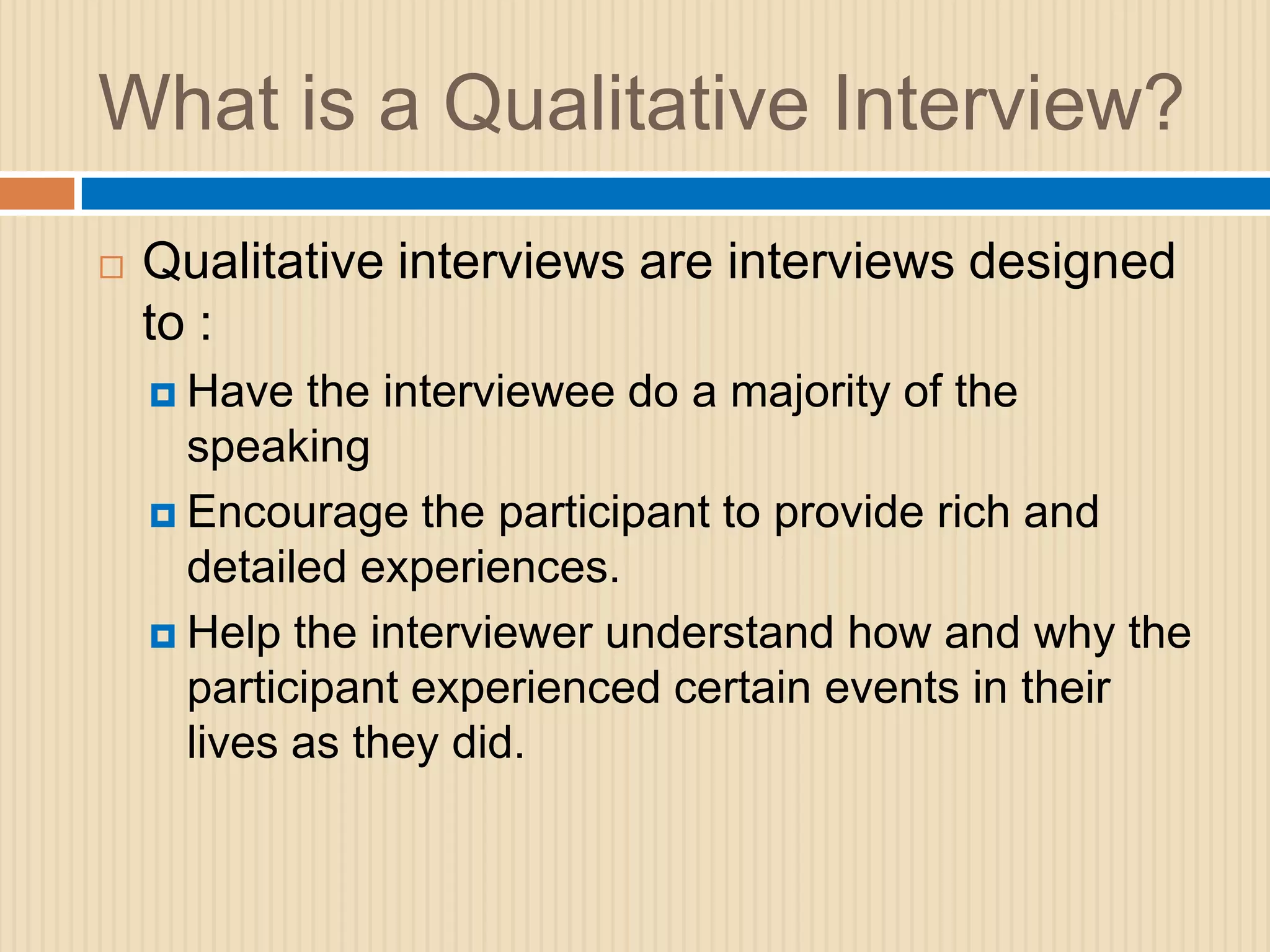 How to conduct qualitative interviews | PPT