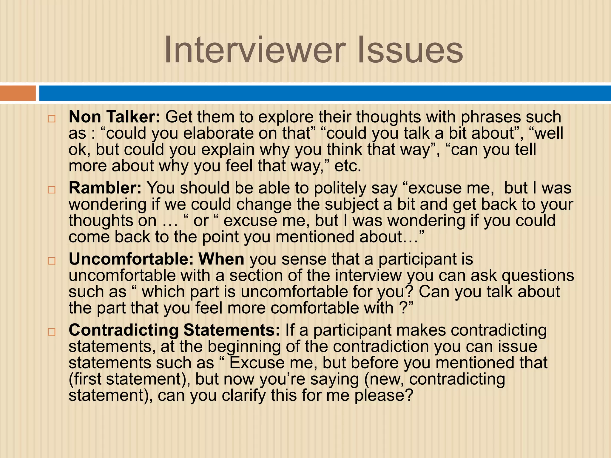 How to conduct qualitative interviews | PPTX