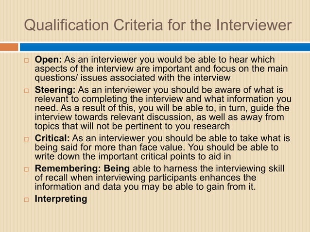 How to conduct qualitative interviews | PPT
