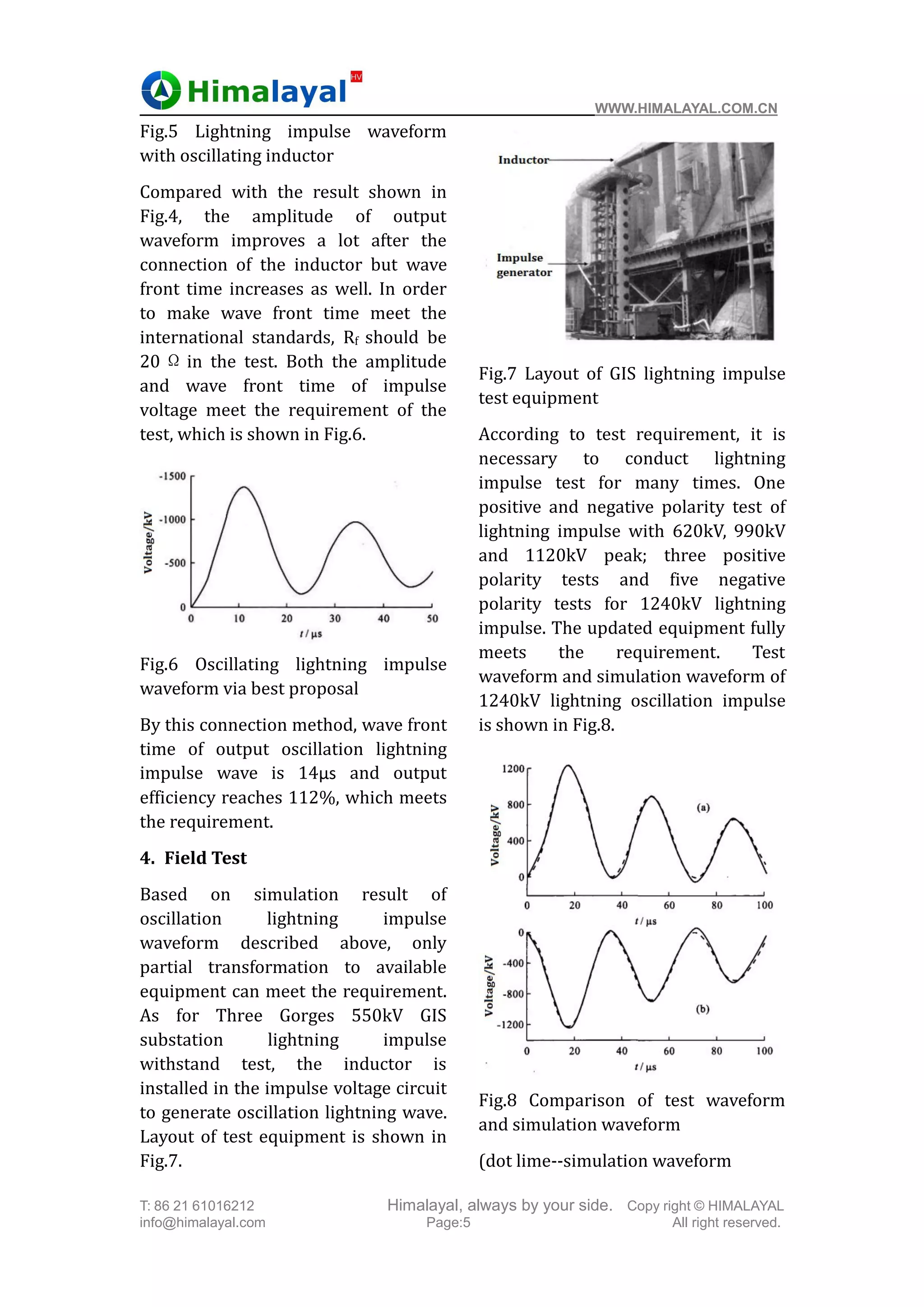 How to conduct the lightning impulse withstand test on 550kv GIS? | PDF ...