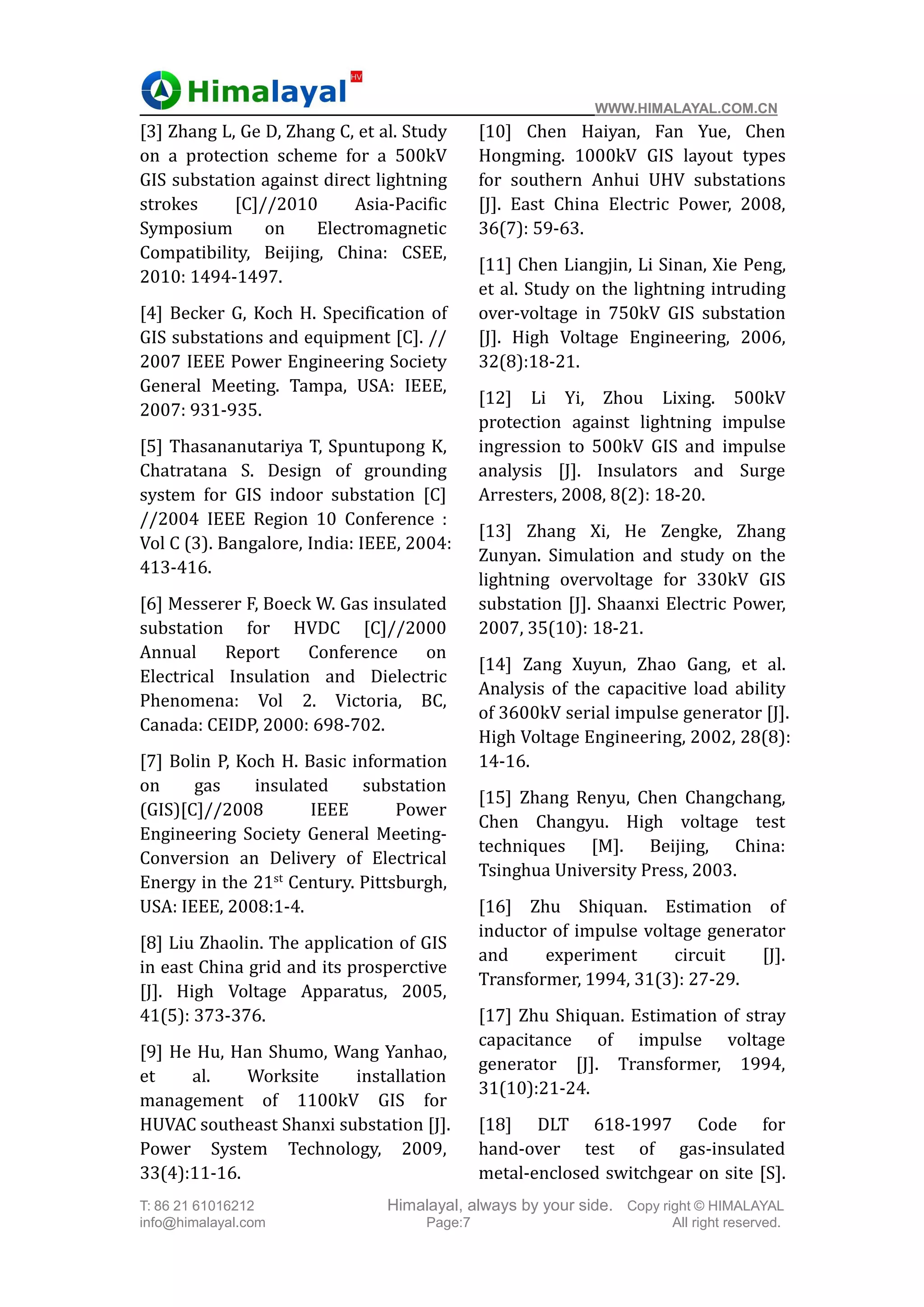 How to conduct the lightning impulse withstand test on 550kv GIS? | PDF ...