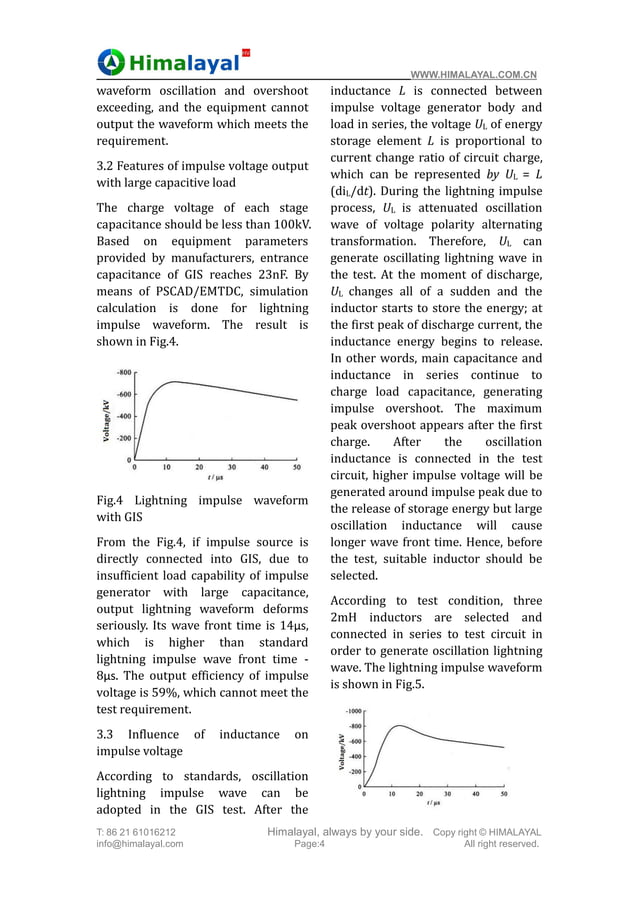 How to conduct the lightning impulse withstand test on 550kv GIS? | PDF ...