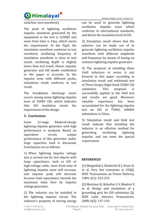How to conduct the lightning impulse withstand test on 550kv GIS? | PDF