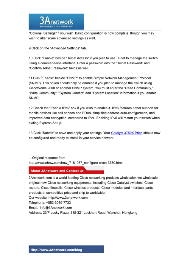 How to configure a catalyst 3750 x | DOC