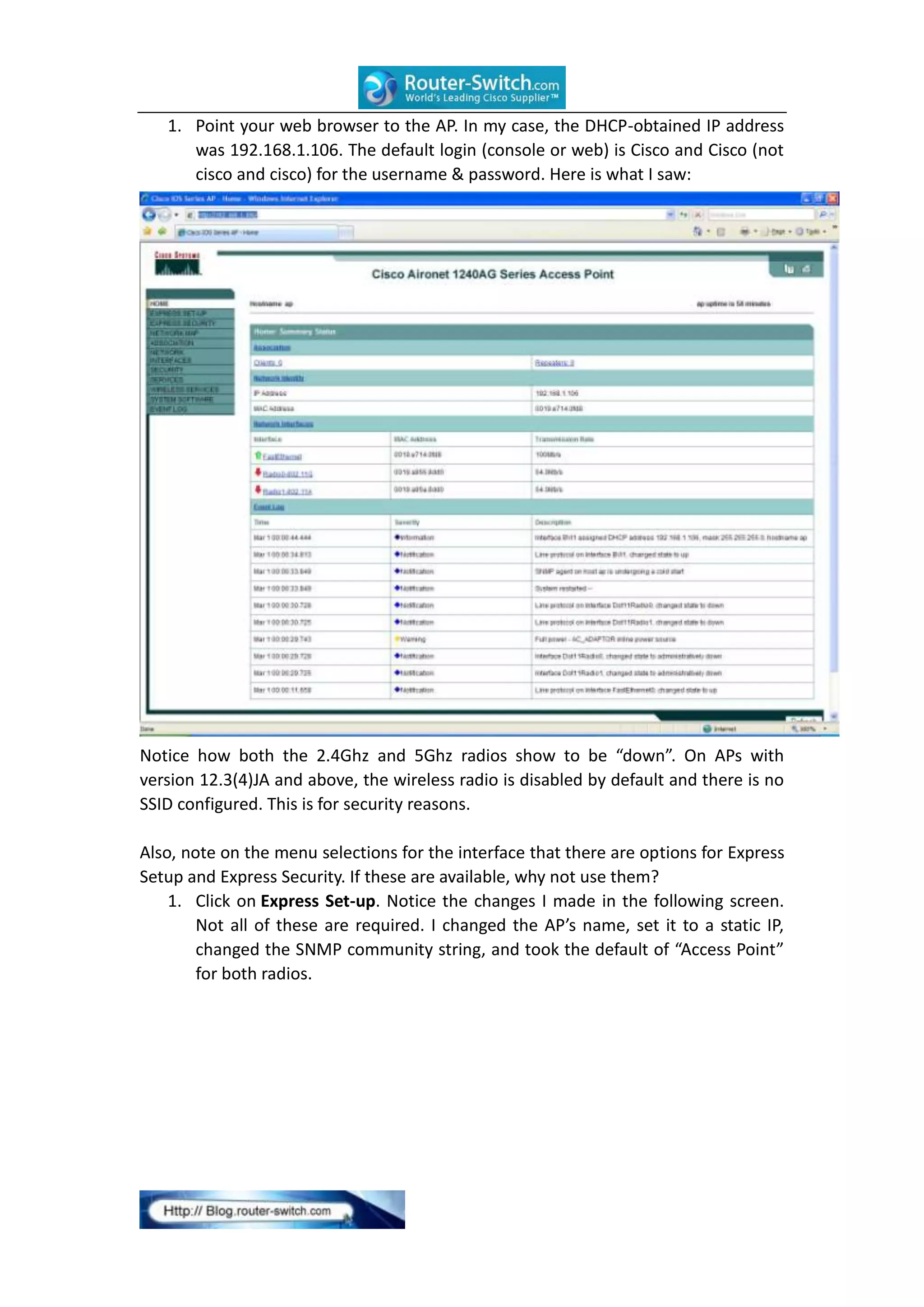 How to configure a cisco wireless access point (ap) from scratch | DOCX