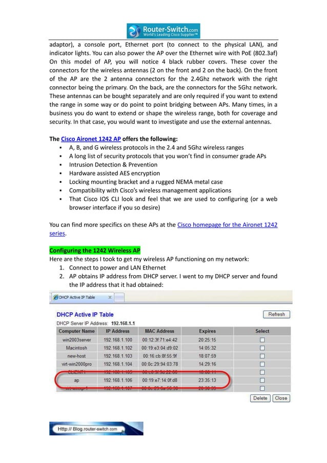 How to configure a cisco wireless access point (ap) from scratch | DOCX