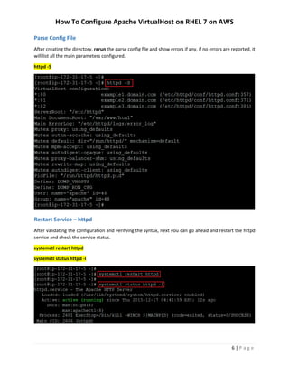 How To Configure Apache VirtualHost on RHEL 7 on AWS | PDF | Web Hosting | Internet