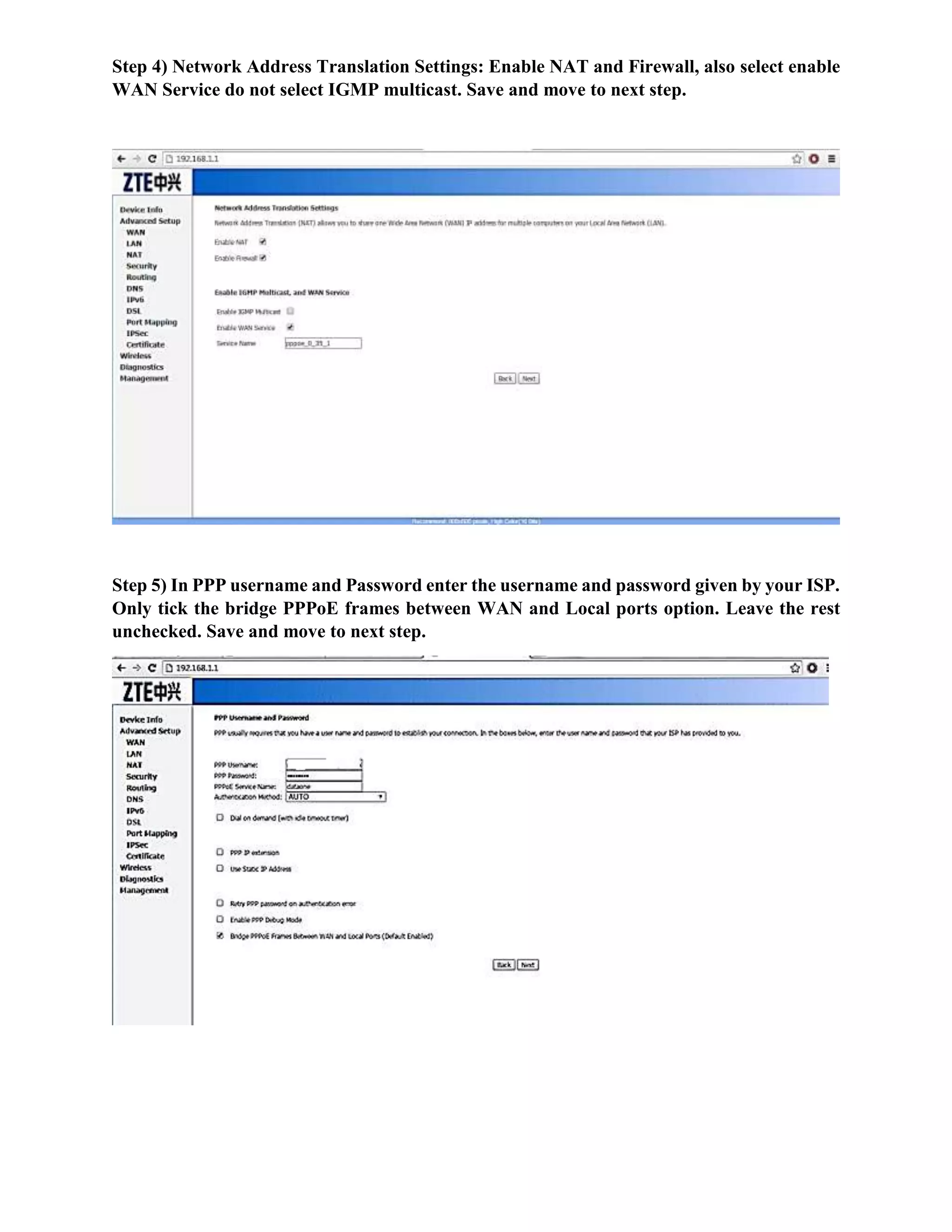 How to configure a ZTE Router with easy steps. | PDF