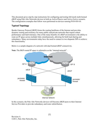 Palo Alto BGP configuration basics document | PDF