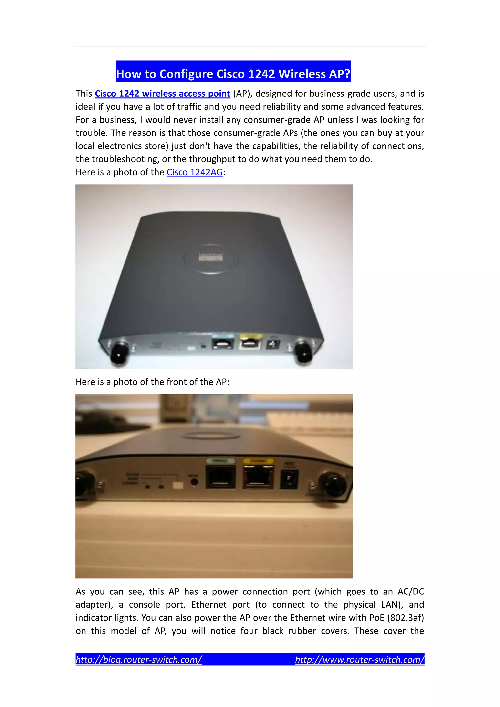 How to configure cisco 1242 wireless ap | DOCX