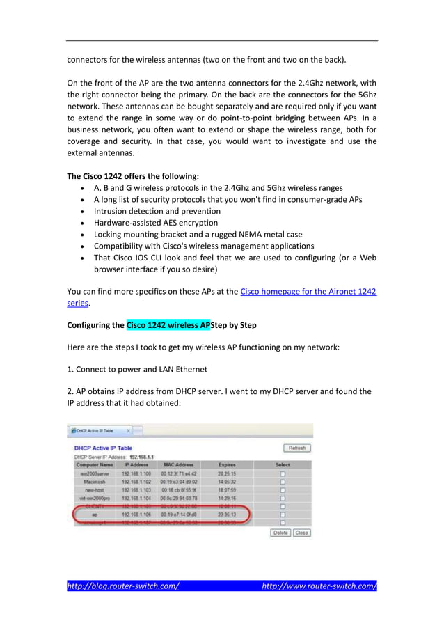 How to configure cisco 1242 wireless ap | DOCX | Computer Networking | Computing
