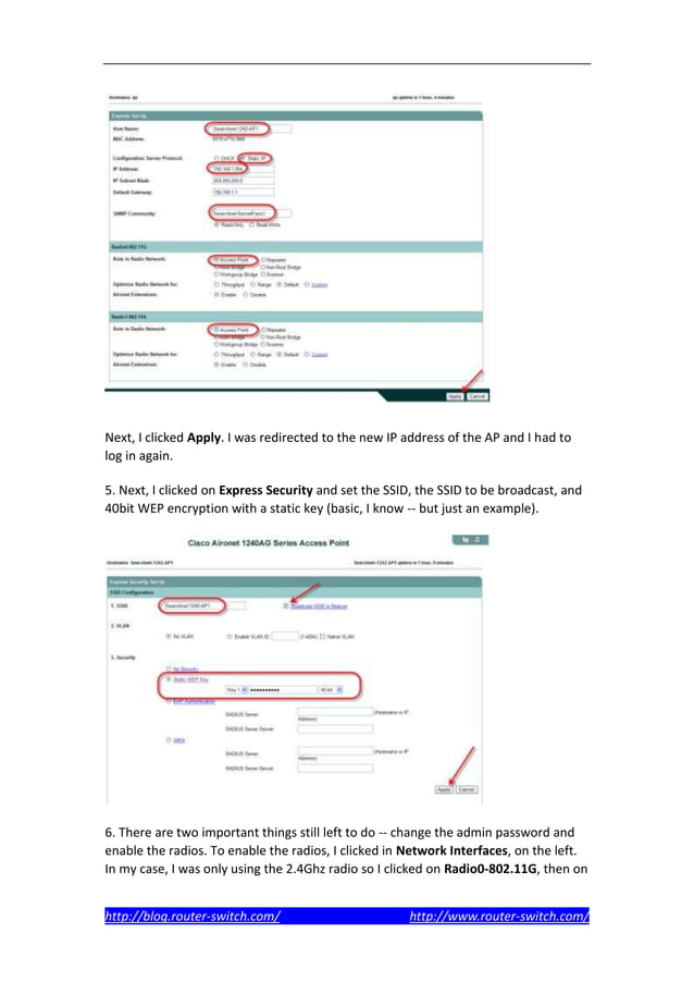 How to configure cisco 1242 wireless ap | DOCX | Computer Networking ...