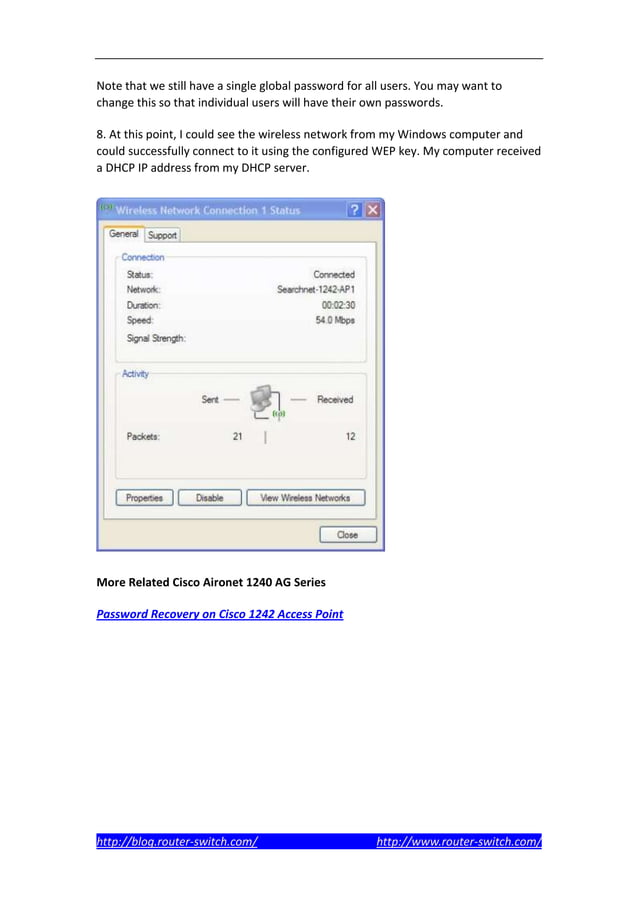 How to configure cisco 1242 wireless ap | DOCX | Computer Networking | Computing