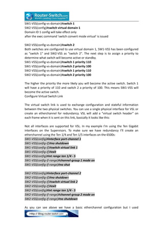 How to configure cisco 6500 vss | DOCX